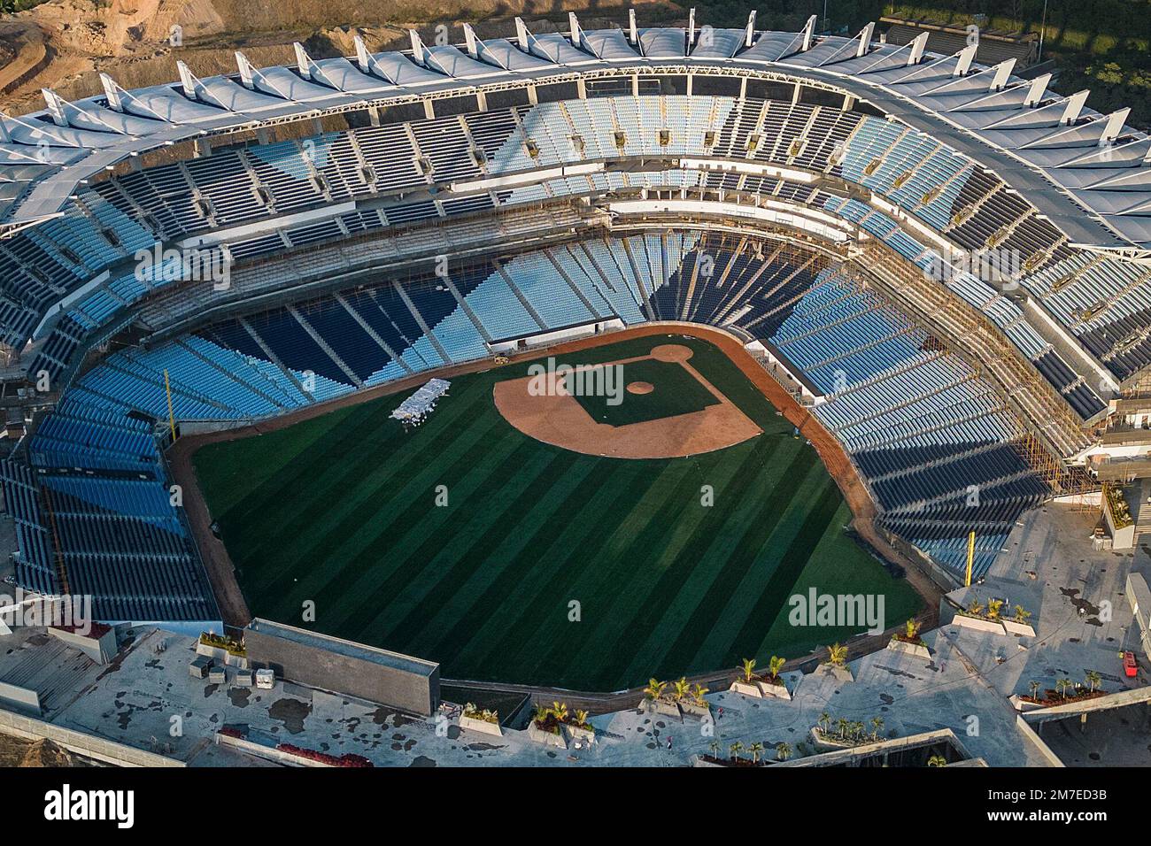 An aerial view of the La Rinconada baseball stadium in Caracas ...