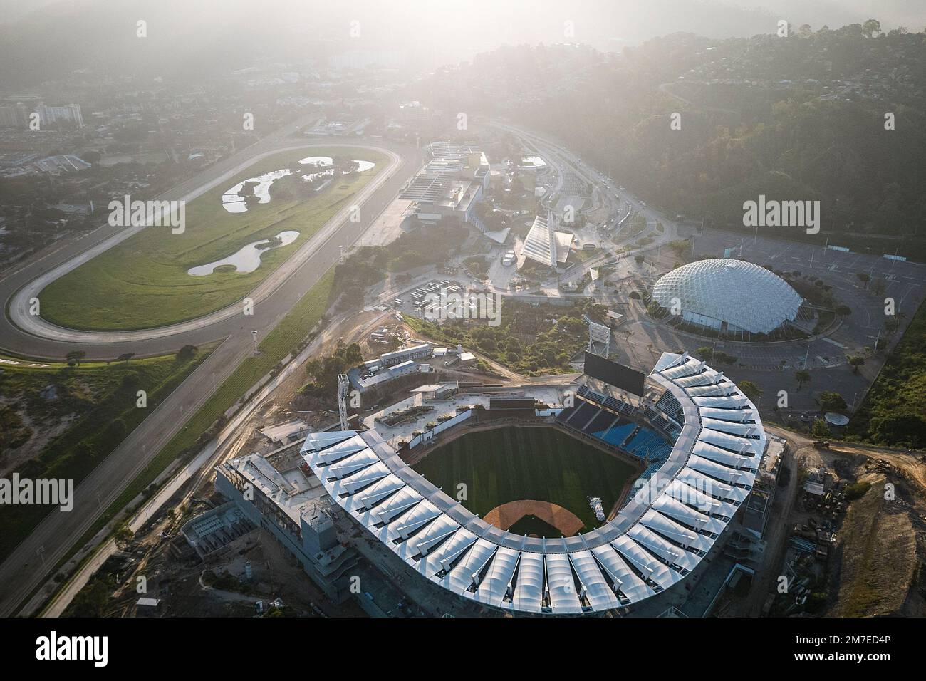 An aerial view of the La Rinconada baseball stadium in Caracas ...