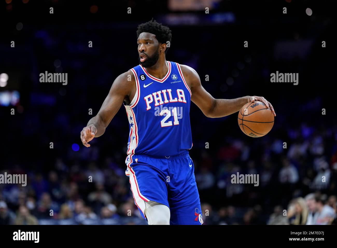 Philadelphia 76ers' Joel Embiid plays during an NBA basketball game ...