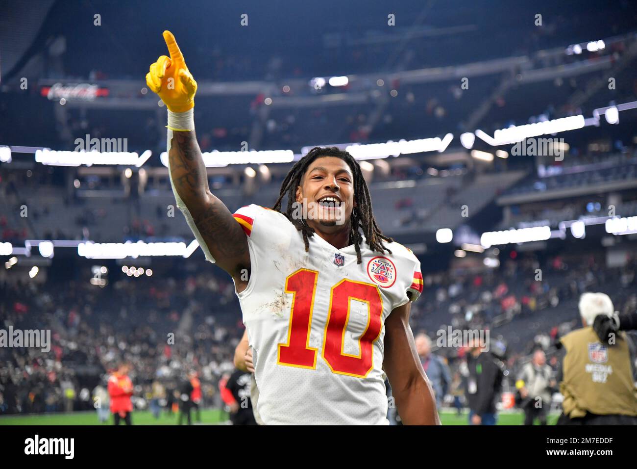 Kansas City Chiefs running back Isiah Pacheco celebrates following an ...