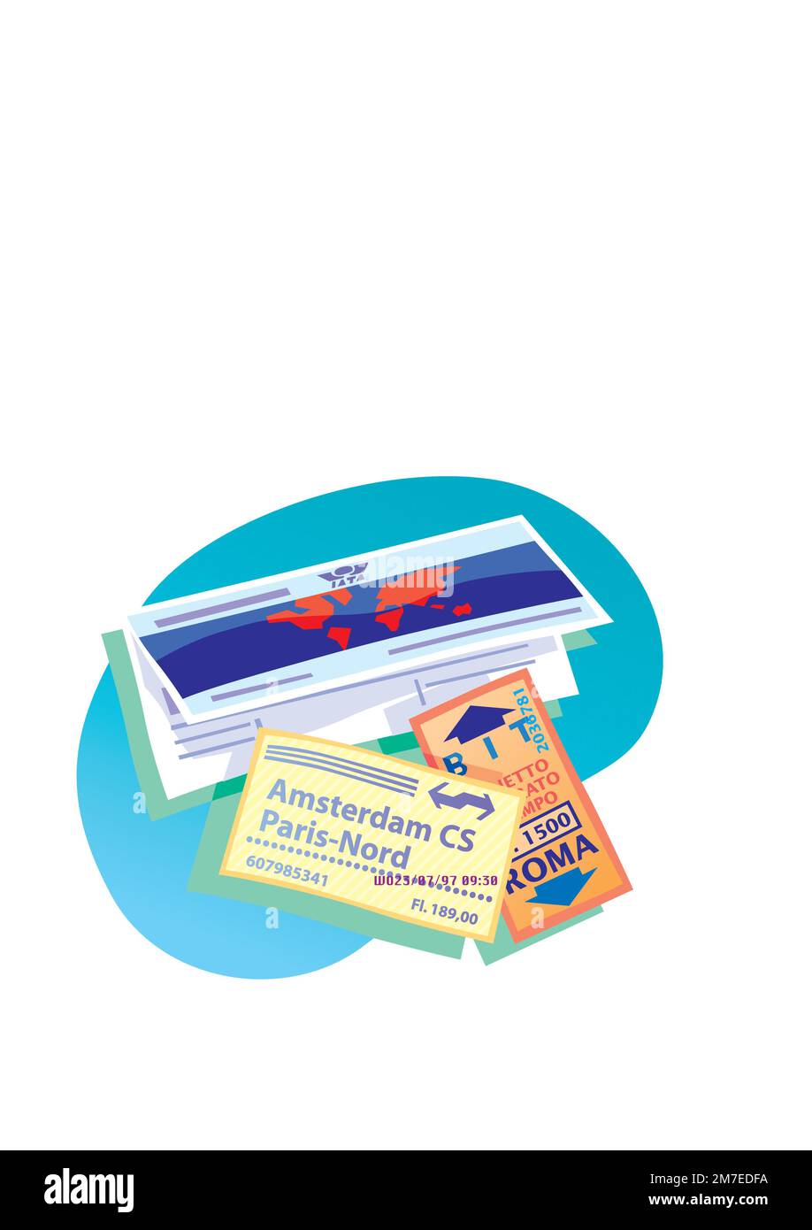 Tickets and vacation package isolated on white background. Vector ...