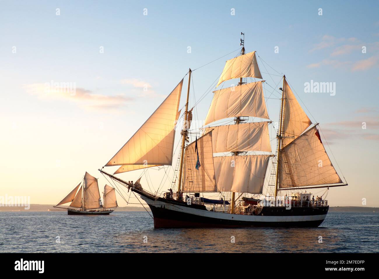 British tall ship Pelican, Falmouth race start, 2008 Stock Photo - Alamy