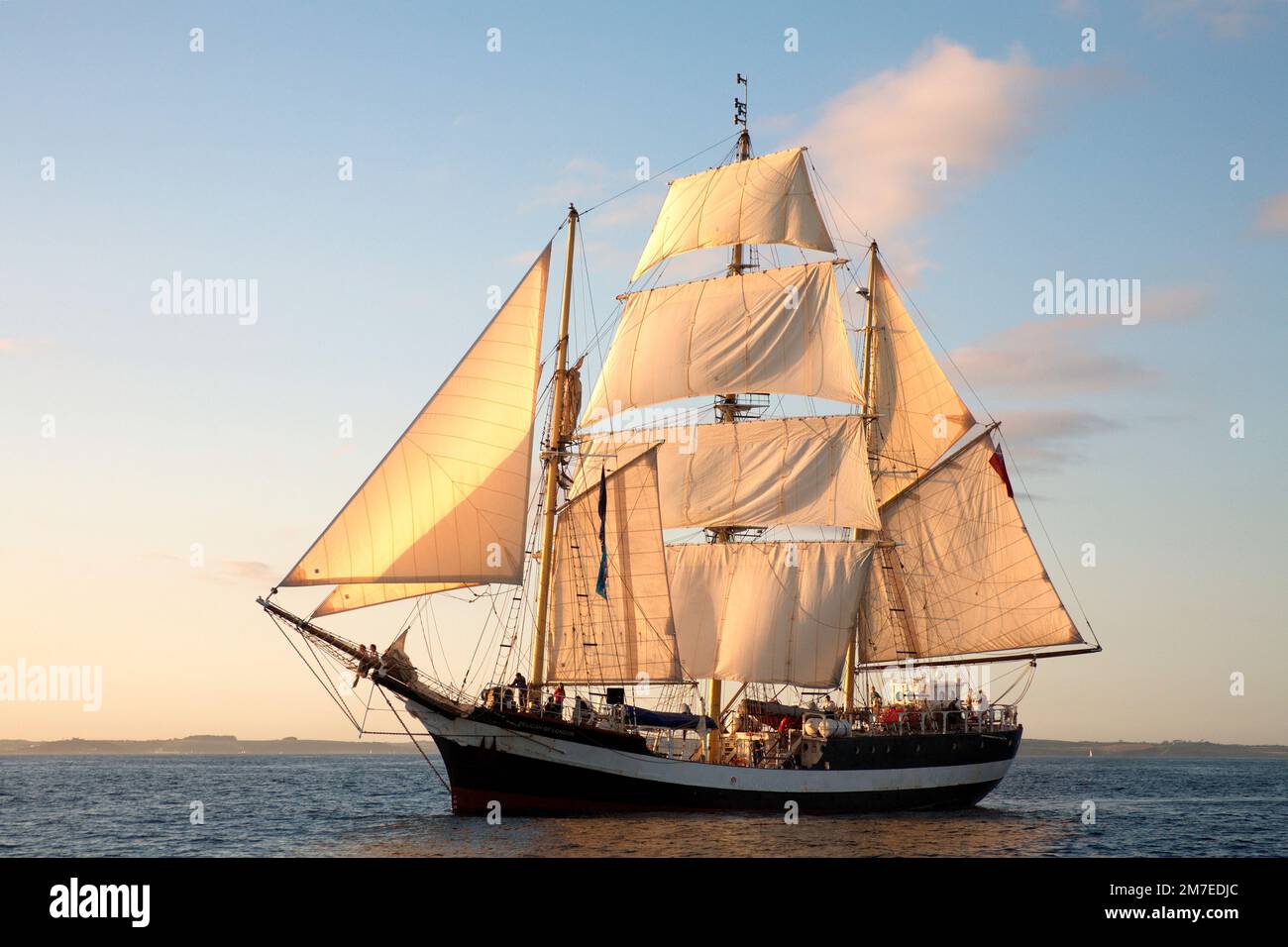 British tall ship Pelican, Falmouth race start, 2008 Stock Photo - Alamy