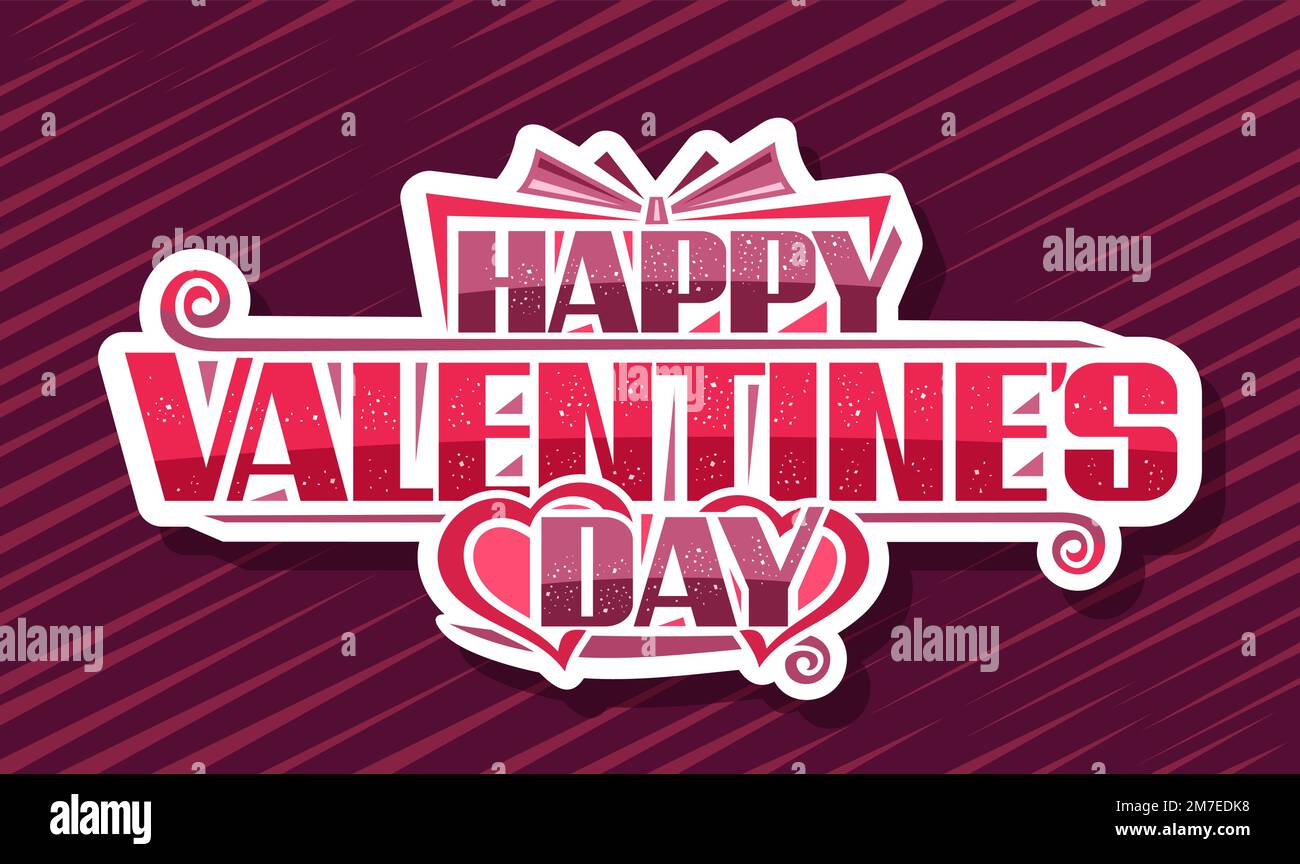 Vector logo for Valentine's Day, white decorative tag with ...