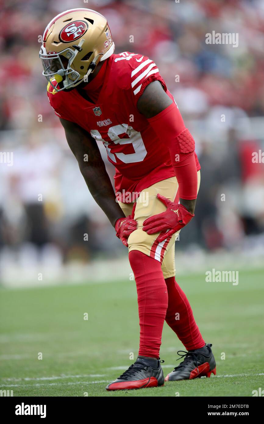San Francisco 49ers wide receiver Deebo Samuel (19) lines up during an ...