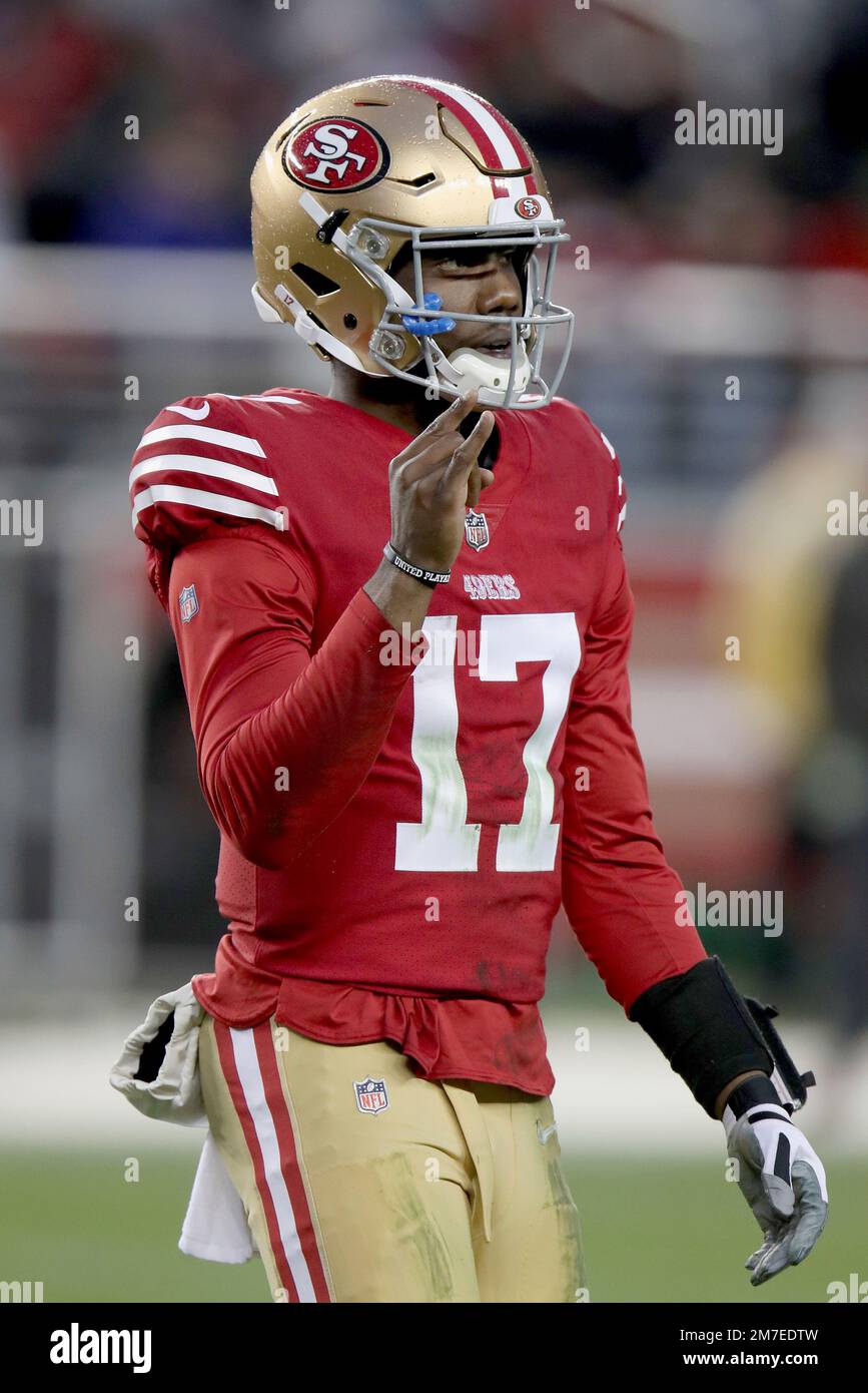 San Francisco 49ers quarterback Josh Johnson (17) signals during an NFL ...