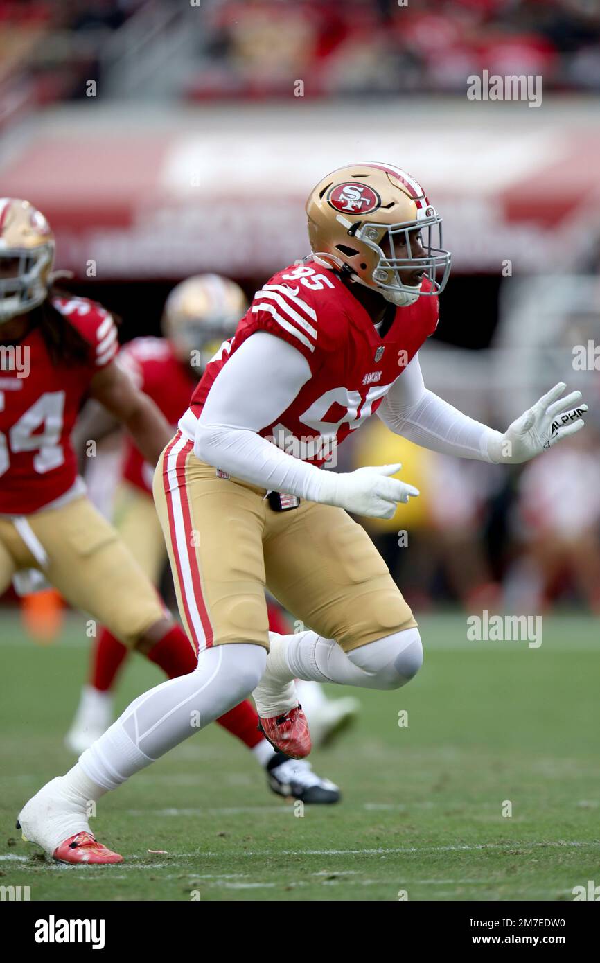 San Francisco 49ers defensive end Drake Jackson (95) defends during an ...
