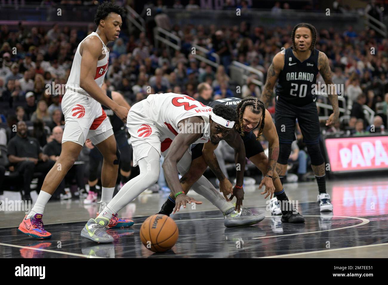 Toronto Raptors forward Pascal Siakam (43) and Orlando Magic guard Cole ...