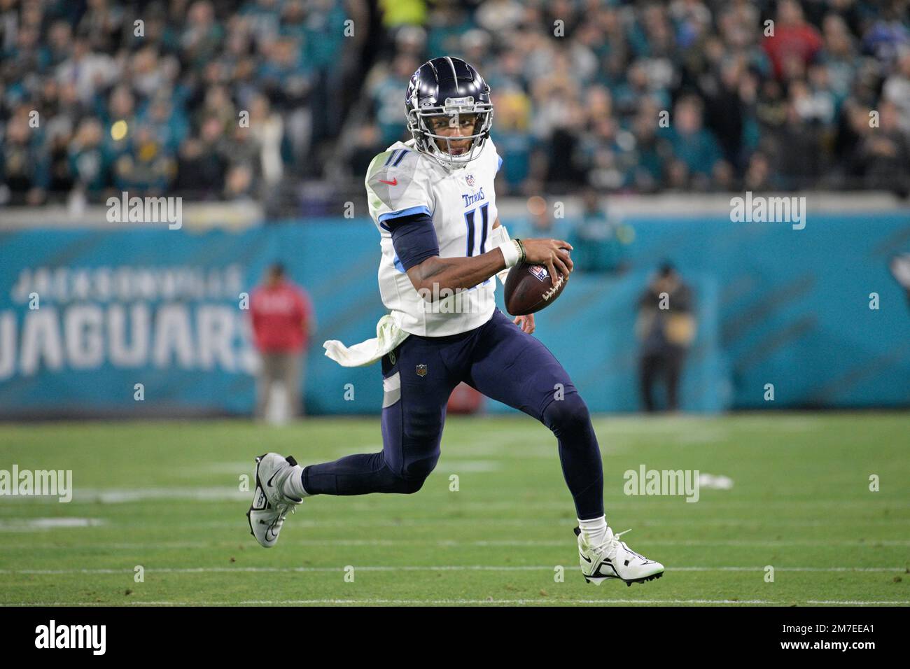 Tennessee Titans quarterback Joshua Dobbs (11) carries in the first ...