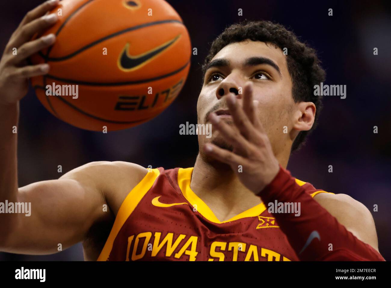 Iowa State guard Tamin Lipsey (3) handles the ball against TCU during ...