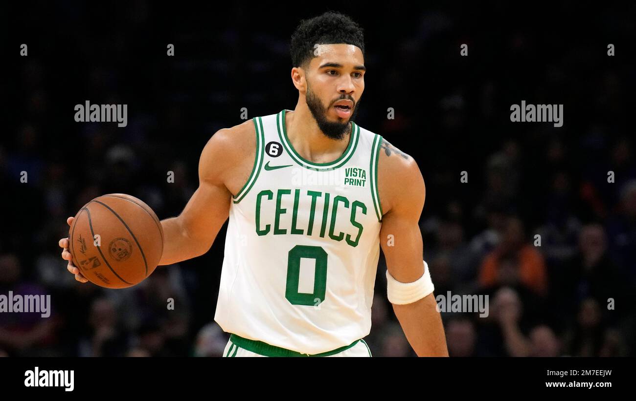 Boston Celtics forward Jayson Tatum (0) during the first half of an NBA ...