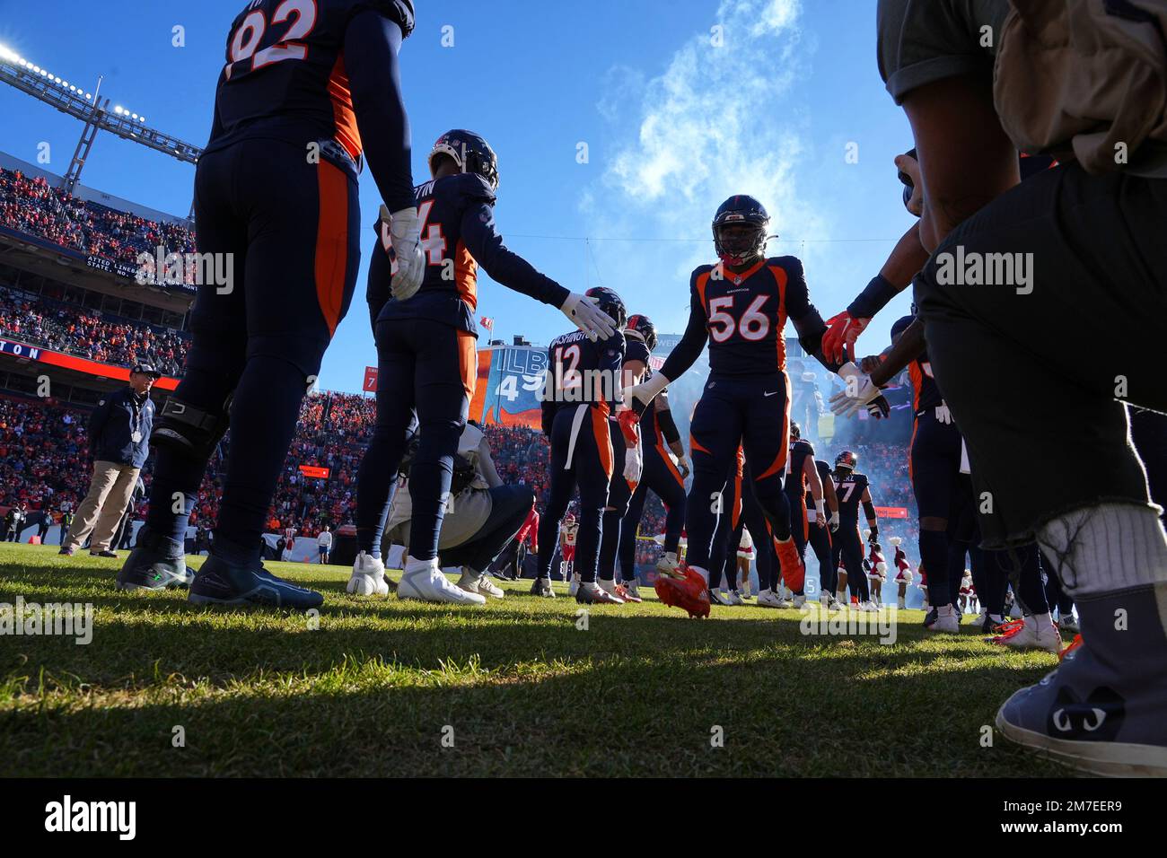 Denver Broncos linebacker Baron Browning (56) pre game against the ...