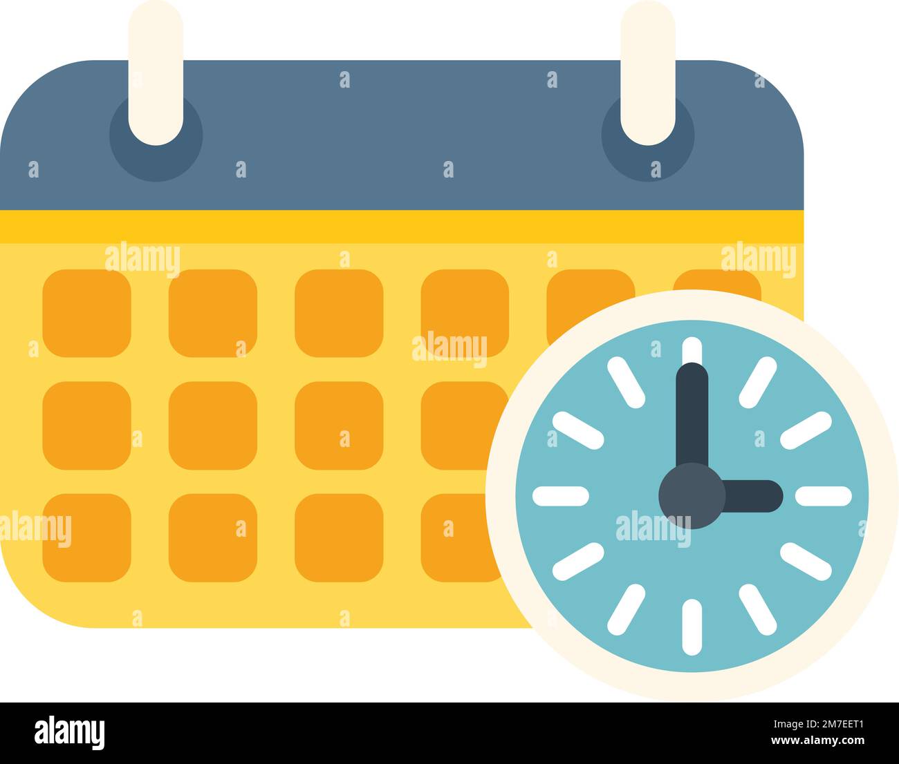 Calendar time icon flat vector. Work control. Task team isolated Stock ...
