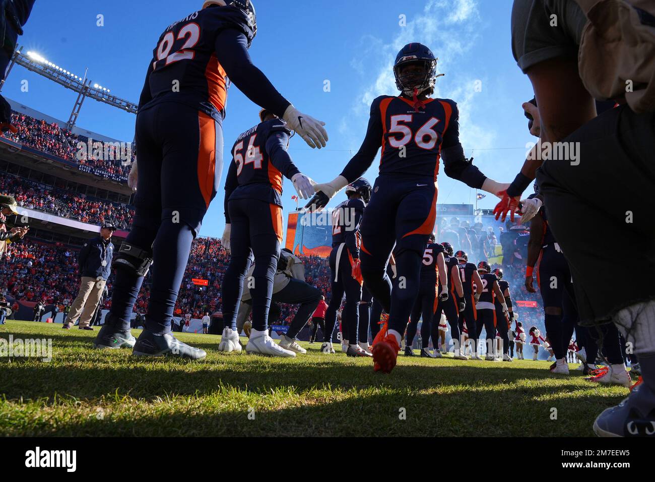 Denver Broncos linebacker Baron Browning (56) pre game against the ...