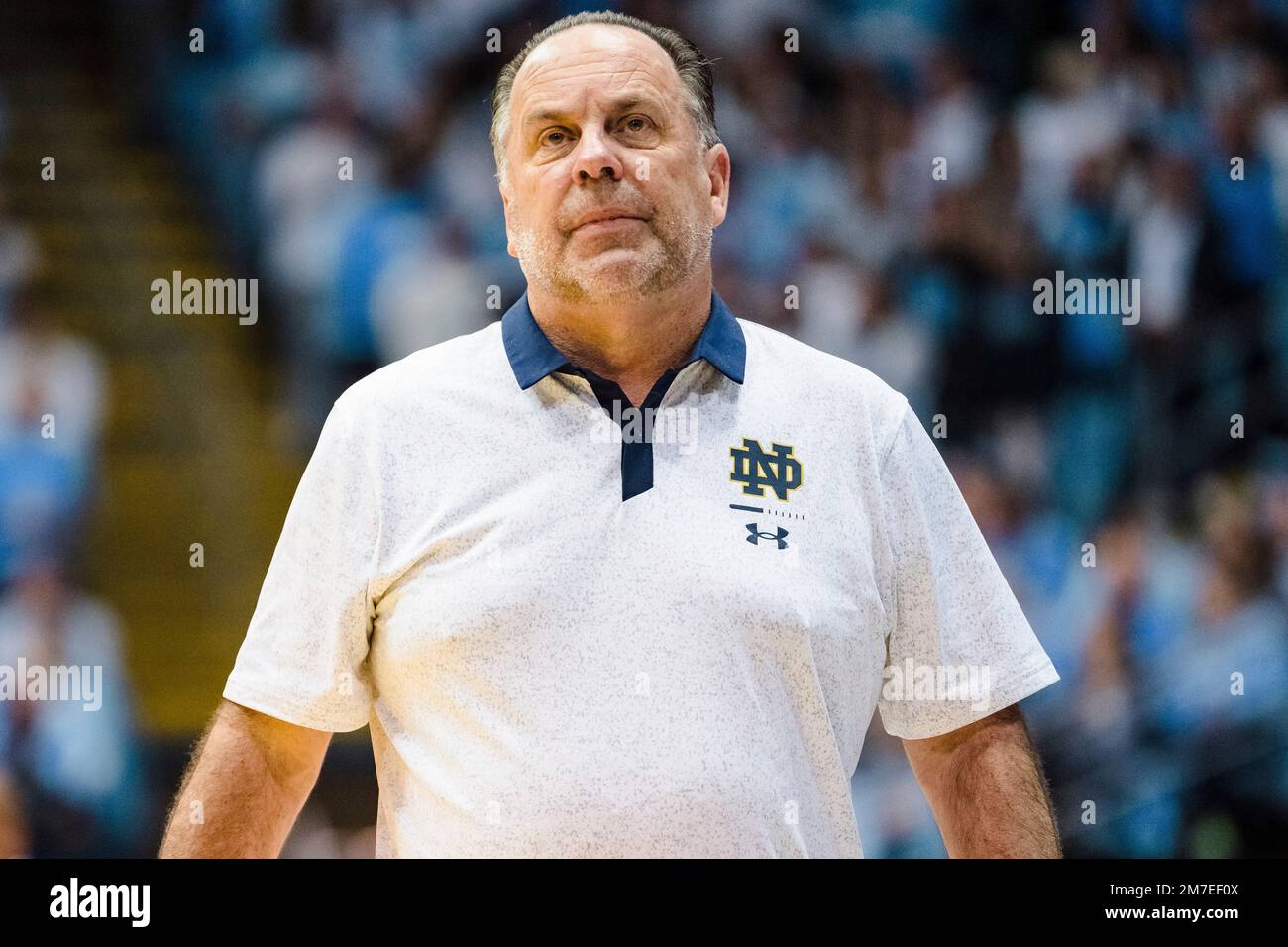 Notre Dame head coach Mike Brey looks on during an NCAA college ...
