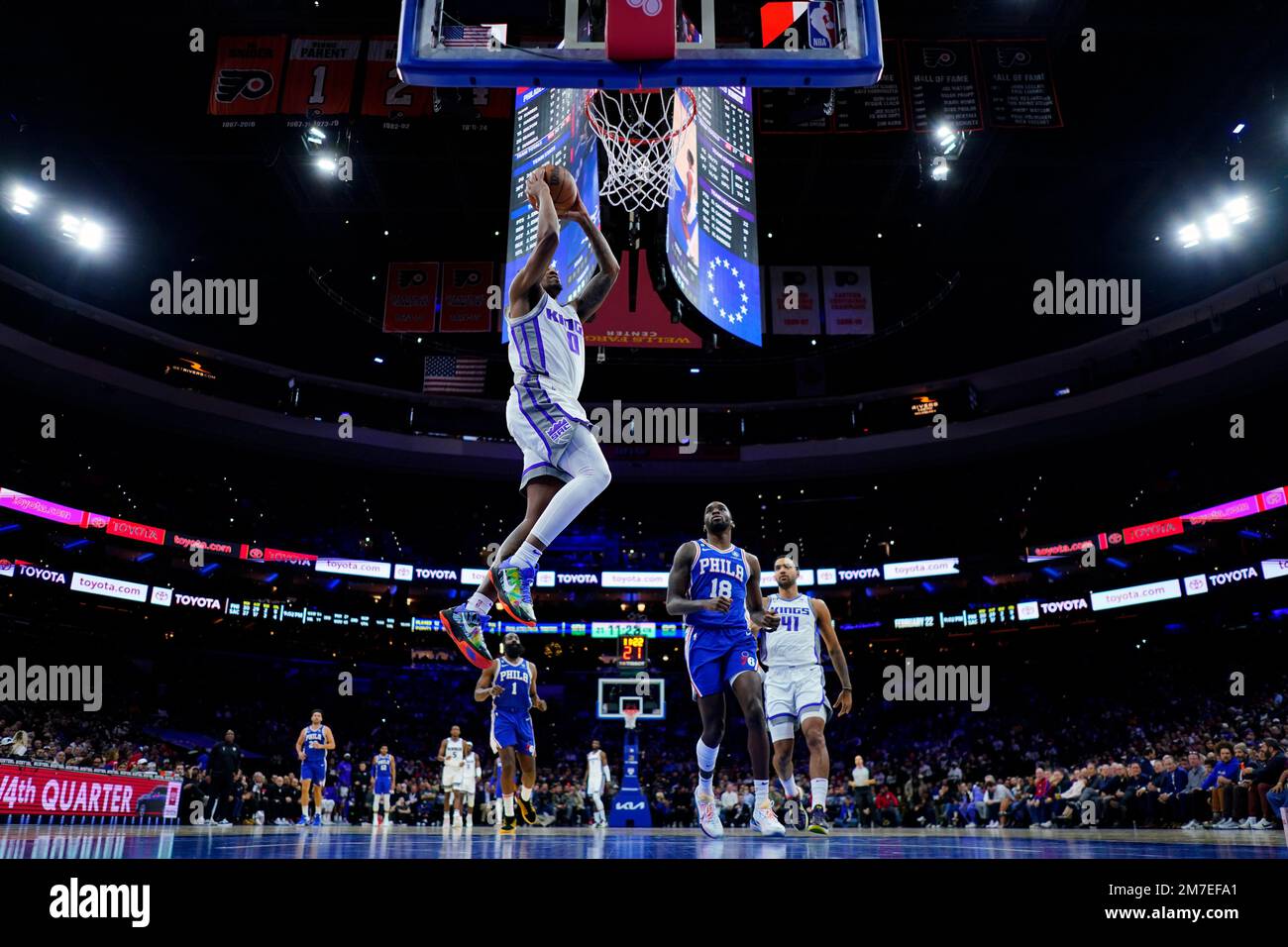 Sacramento Kings' Malik Monk goes up for a dunk during the second half ...