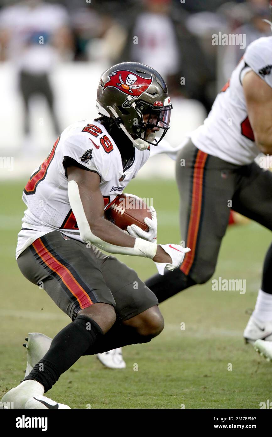 Tampa Bay Buccaneers running back Rachaad White (29) runs during an NFL ...