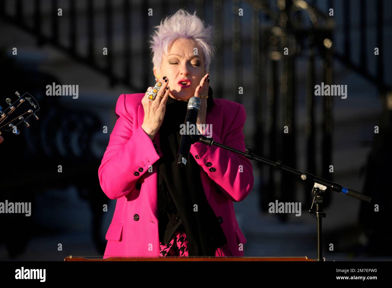 Singer Cyndi Lauper before President Joe Biden signs the Respect for ...