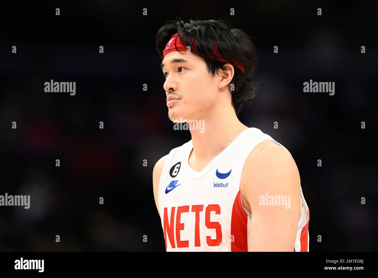 Brooklyn Nets forward Yuta Watanabe (18) in action during the second ...