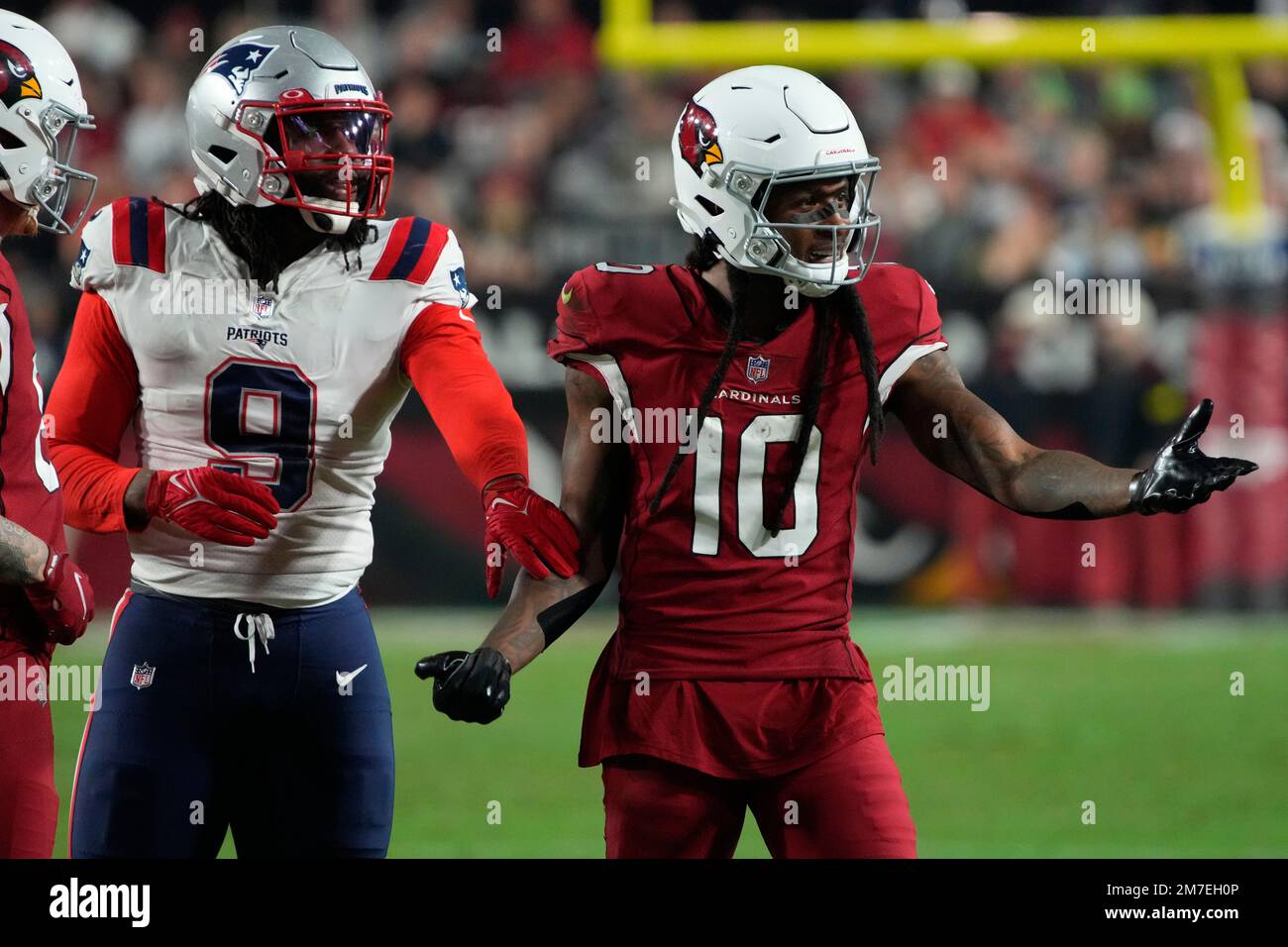 Arizona Cardinals wide receiver DeAndre Hopkins (10) reacts to a call ...