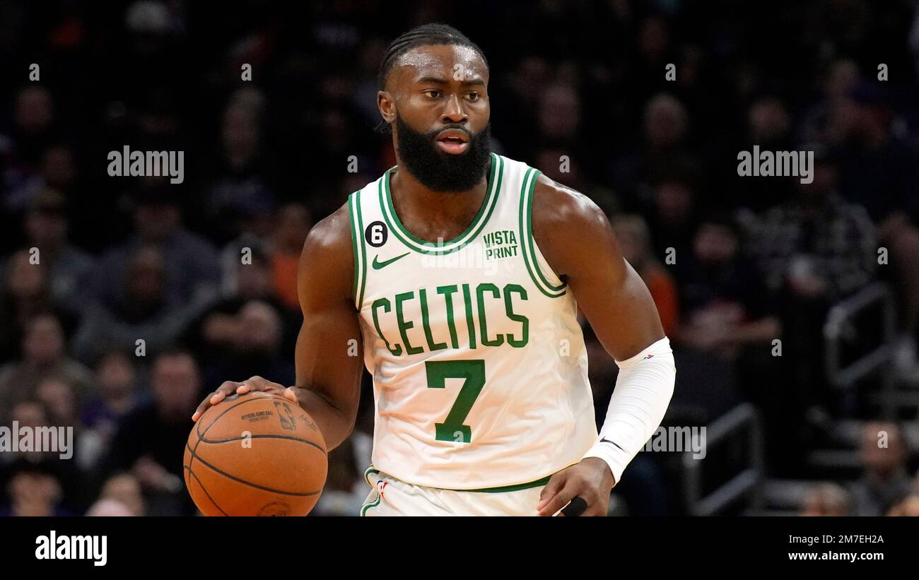 Boston Celtics guard Jaylen Brown (7) during the first half of an NBA ...