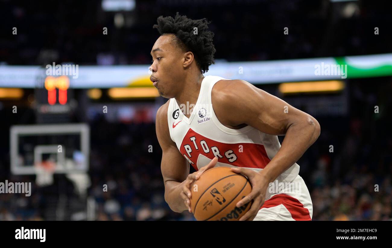 Toronto Raptors forward Scottie Barnes drives to the basket during the ...