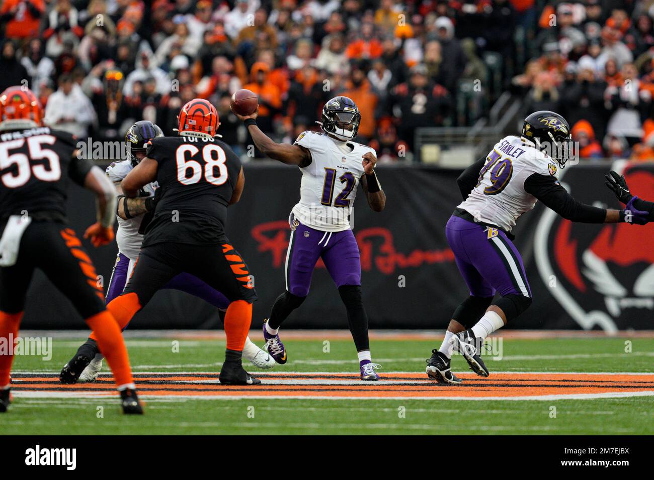 Baltimore Ravens quarterback Anthony Brown (12) throws against the ...