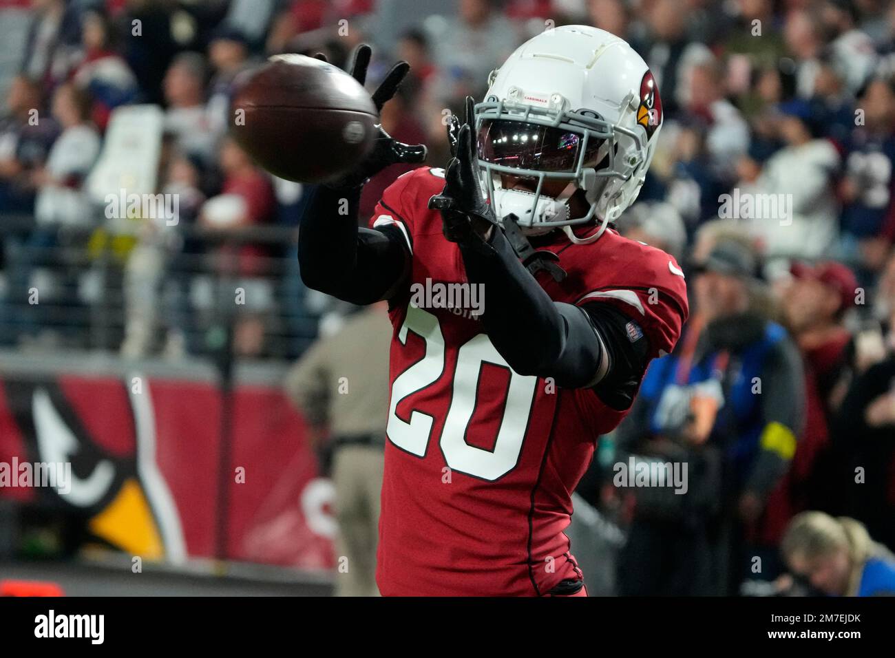 Arizona Cardinals cornerback Marco Wilson (20) warms up before an NFL ...