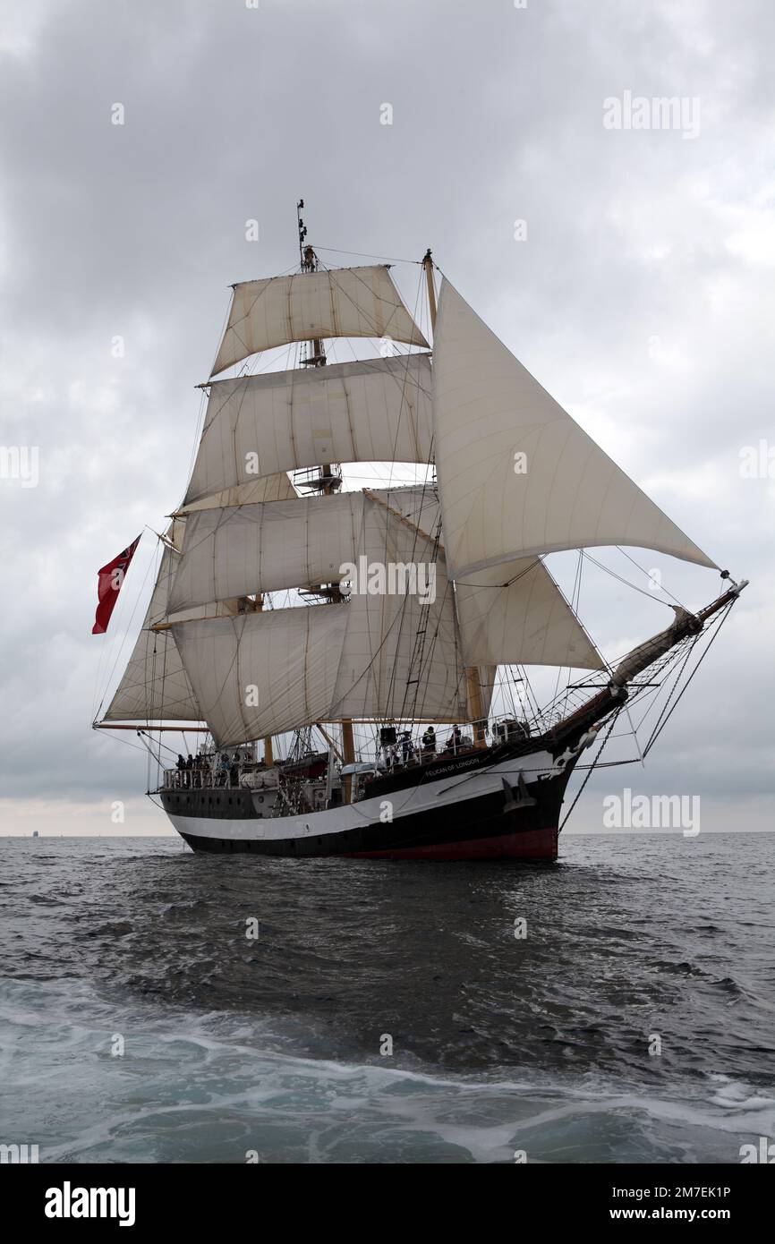British tall ship Pelican, Bergen race start, 2014 Stock Photo - Alamy