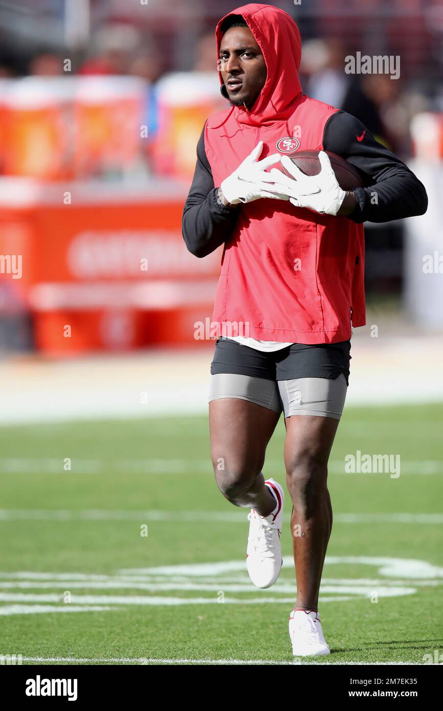 San Francisco 49ers wide receiver Danny Gray (6) warms up during an NFL ...