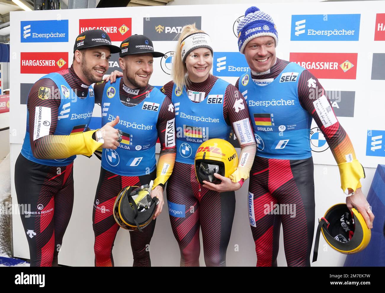 Second placed team Germany, from left, Tobias Arlt, Tobias Arlt, Dajana ...