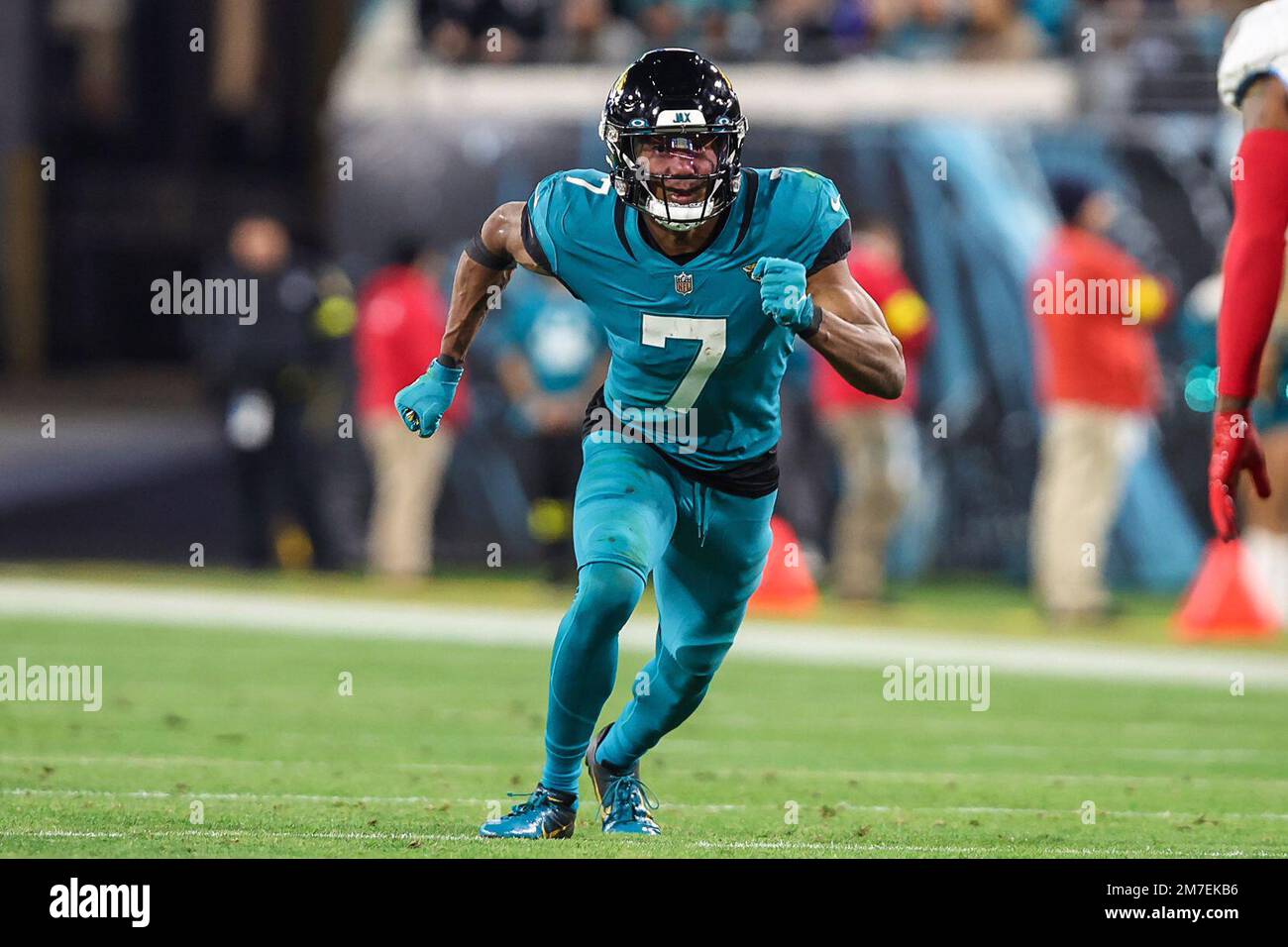 Jacksonville Jaguars wide receiver Zay Jones (7) in action during an ...