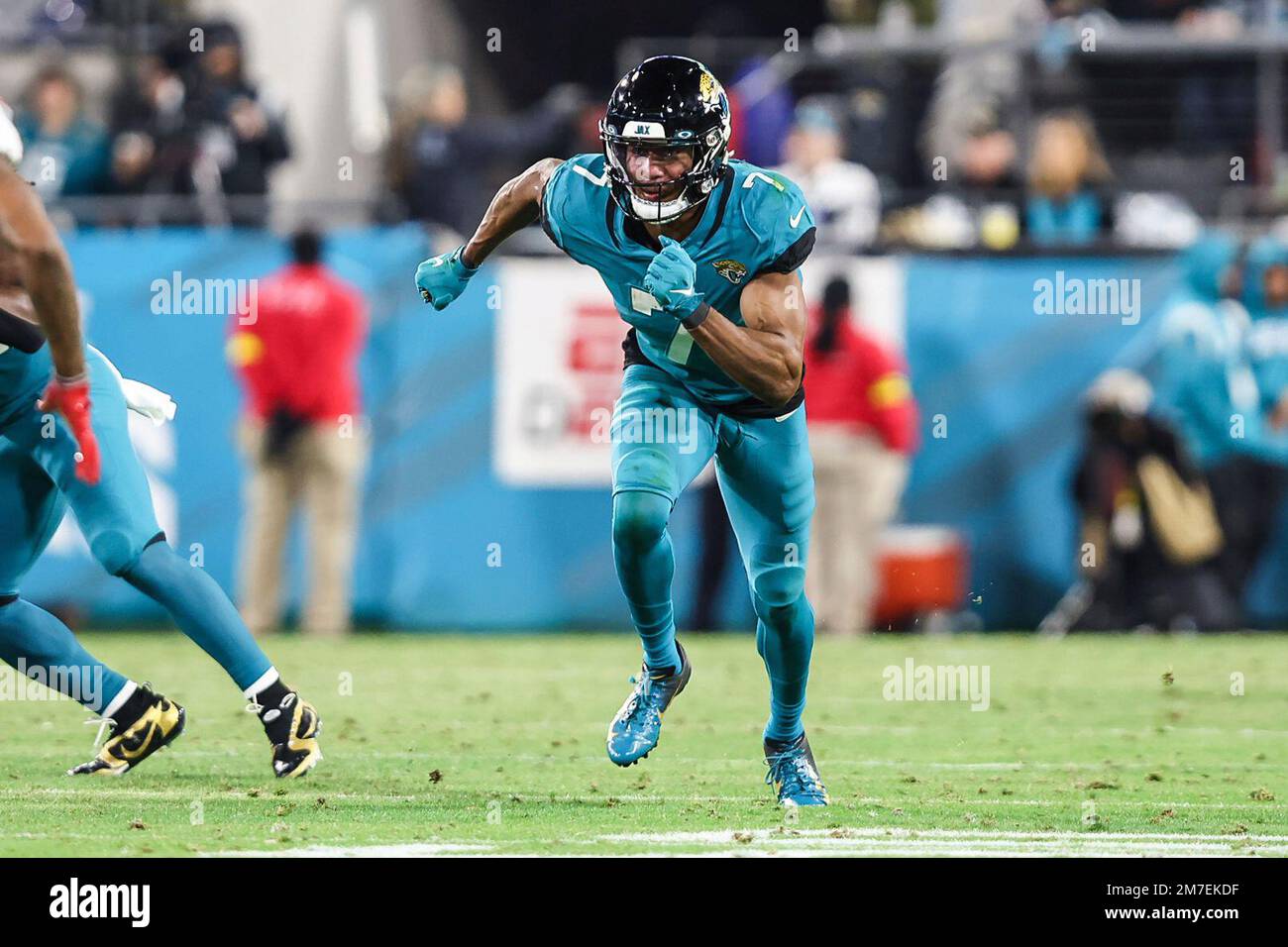 Jacksonville Jaguars wide receiver Zay Jones (7) in action during an ...