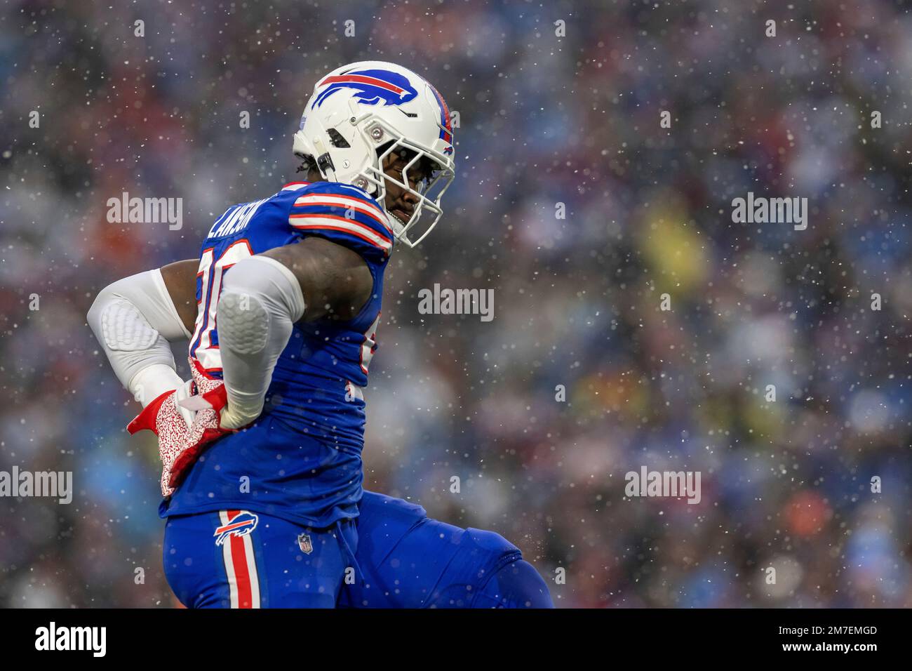 Buffalo Bills defensive end Shaq Lawson (90) celebrates after a sack ...