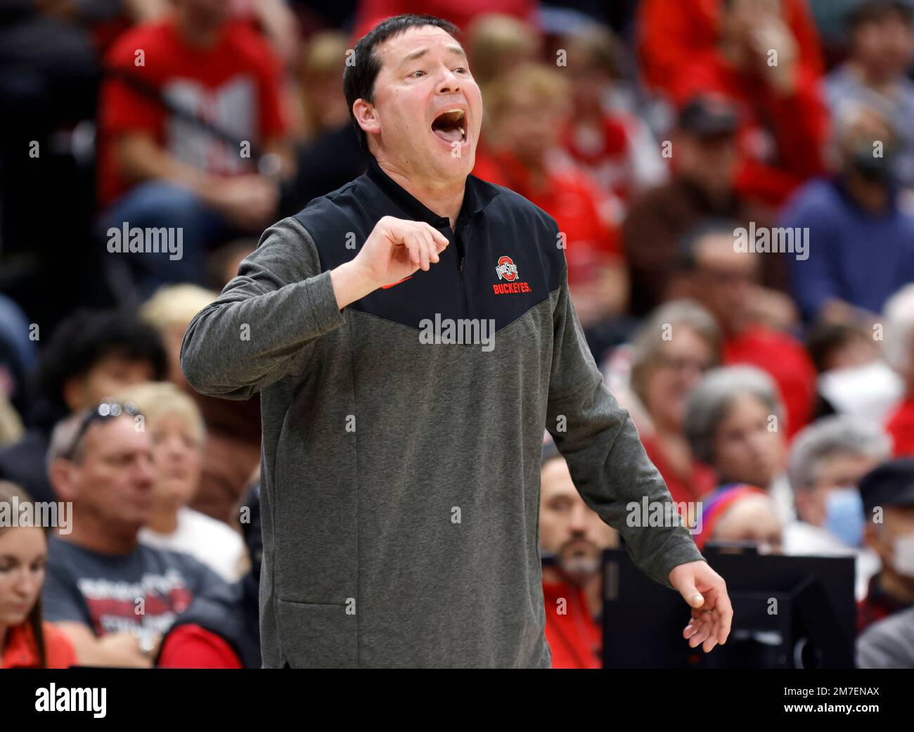 Ohio State coach Kevin McGuff directs his team during the second half ...