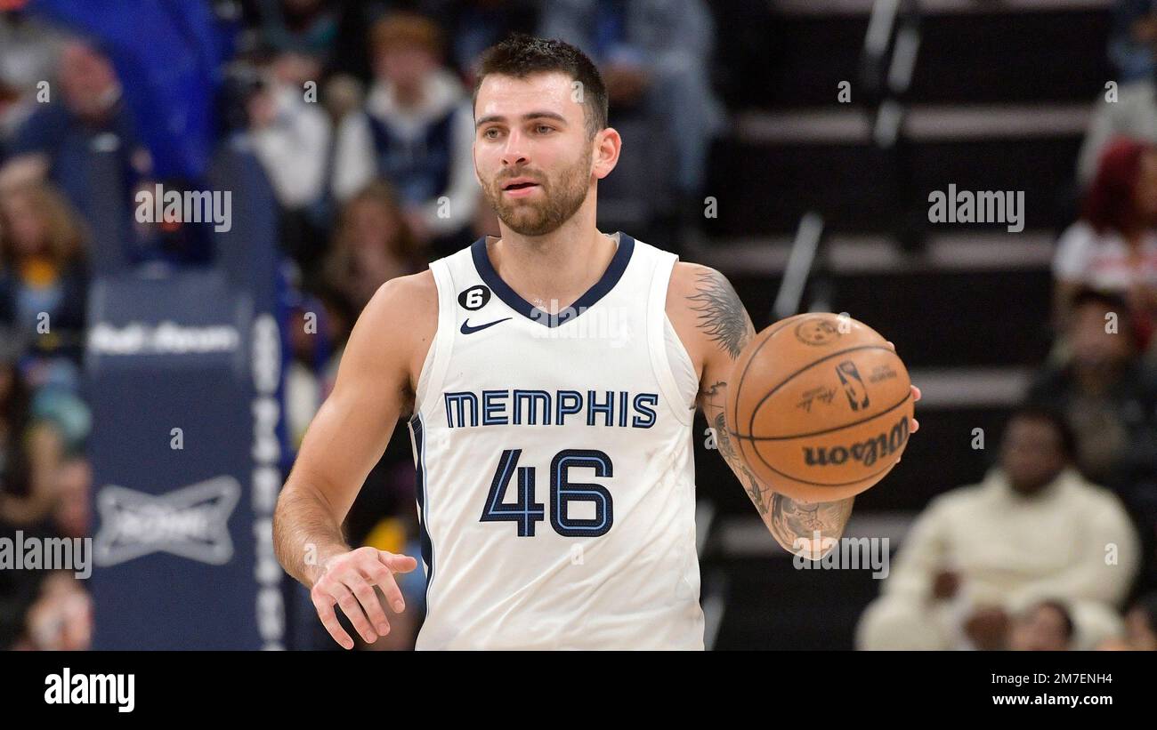 Memphis Grizzlies guard John Konchar (46) handles the ball in the ...