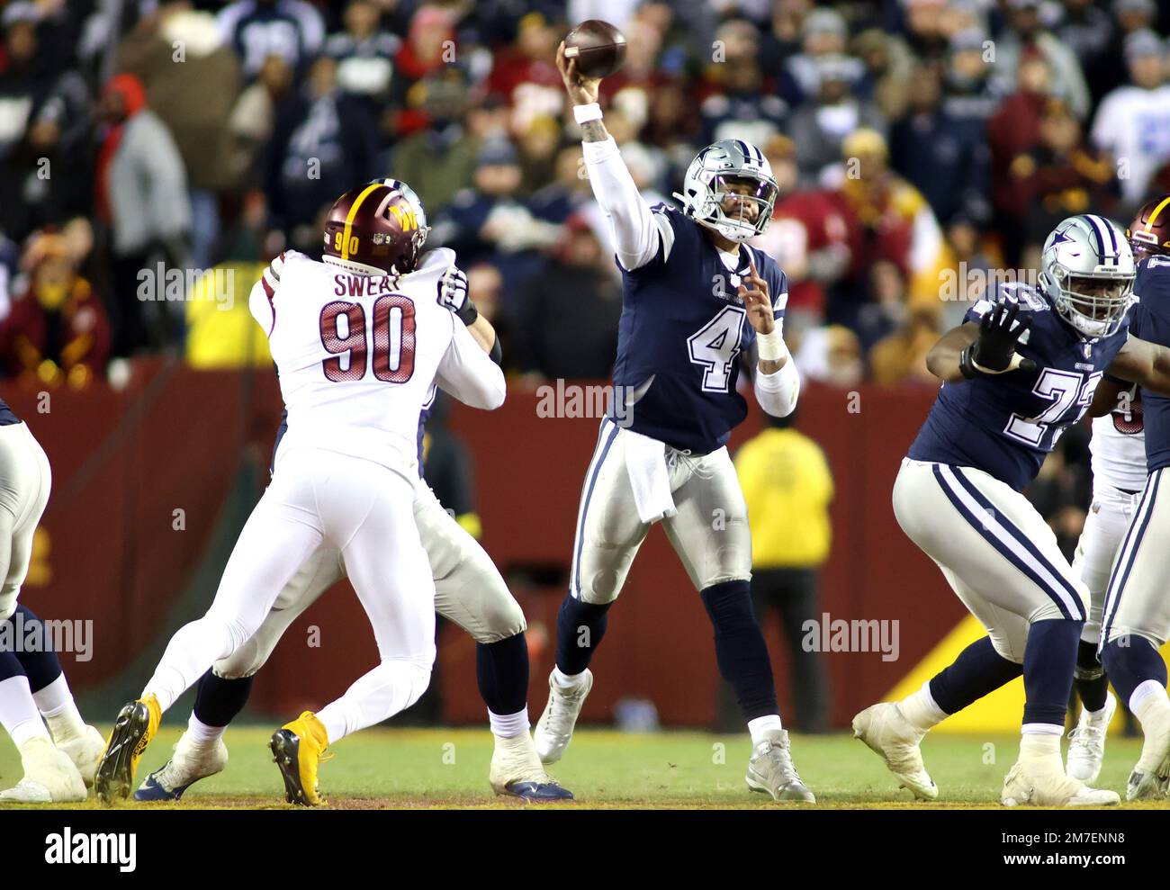 Dallas Cowboys quarterback Dak Prescott (4) throws during an NFL ...
