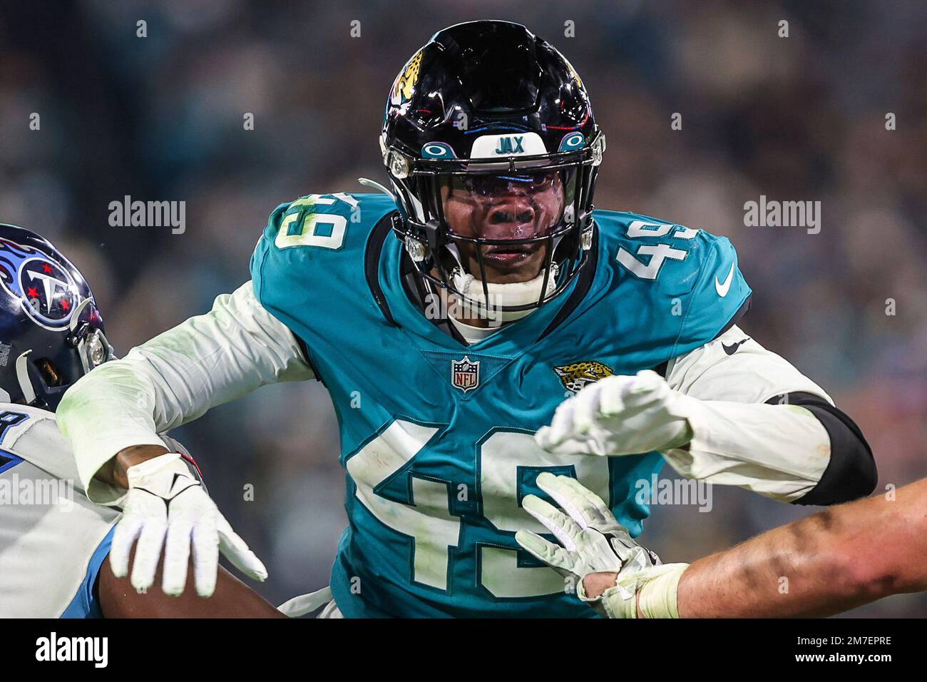 Jacksonville Jaguars defensive end Arden Key (49) in action during an ...