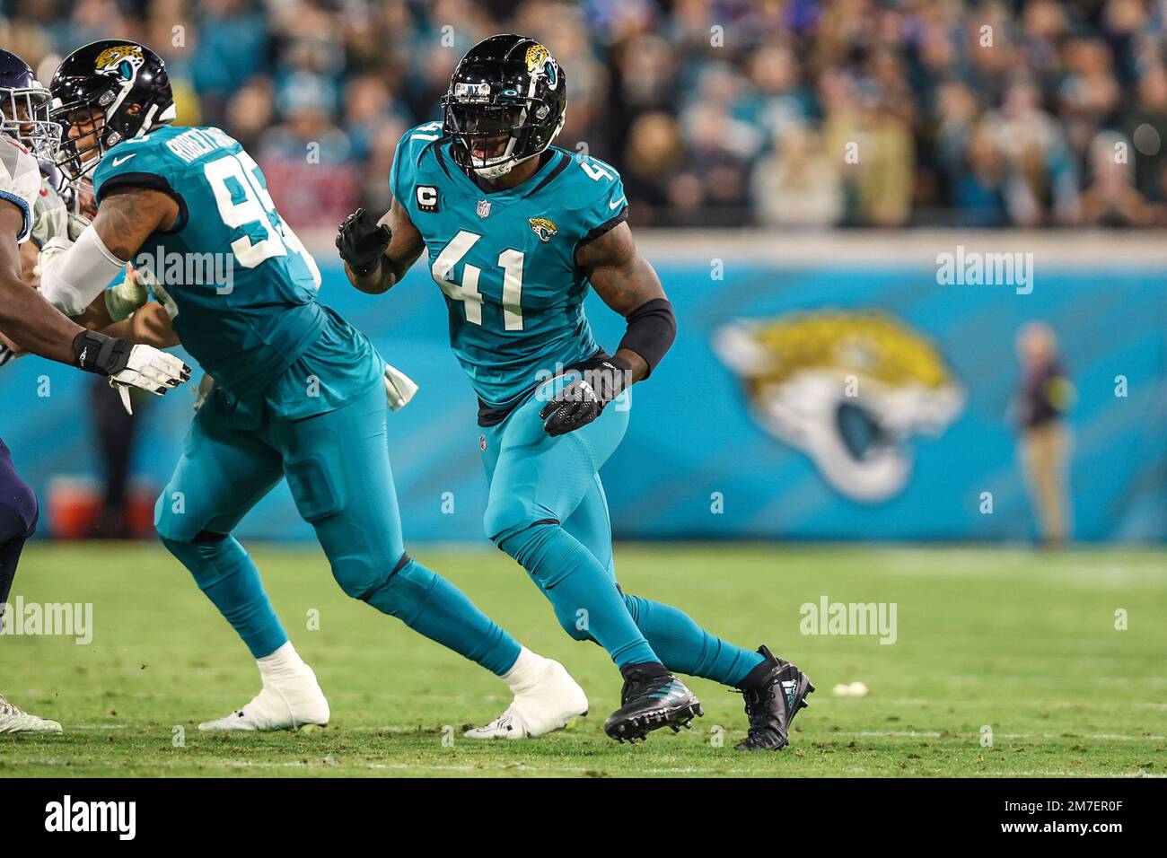 Jacksonville Jaguars linebacker Josh Allen (41) in action during an NFL ...