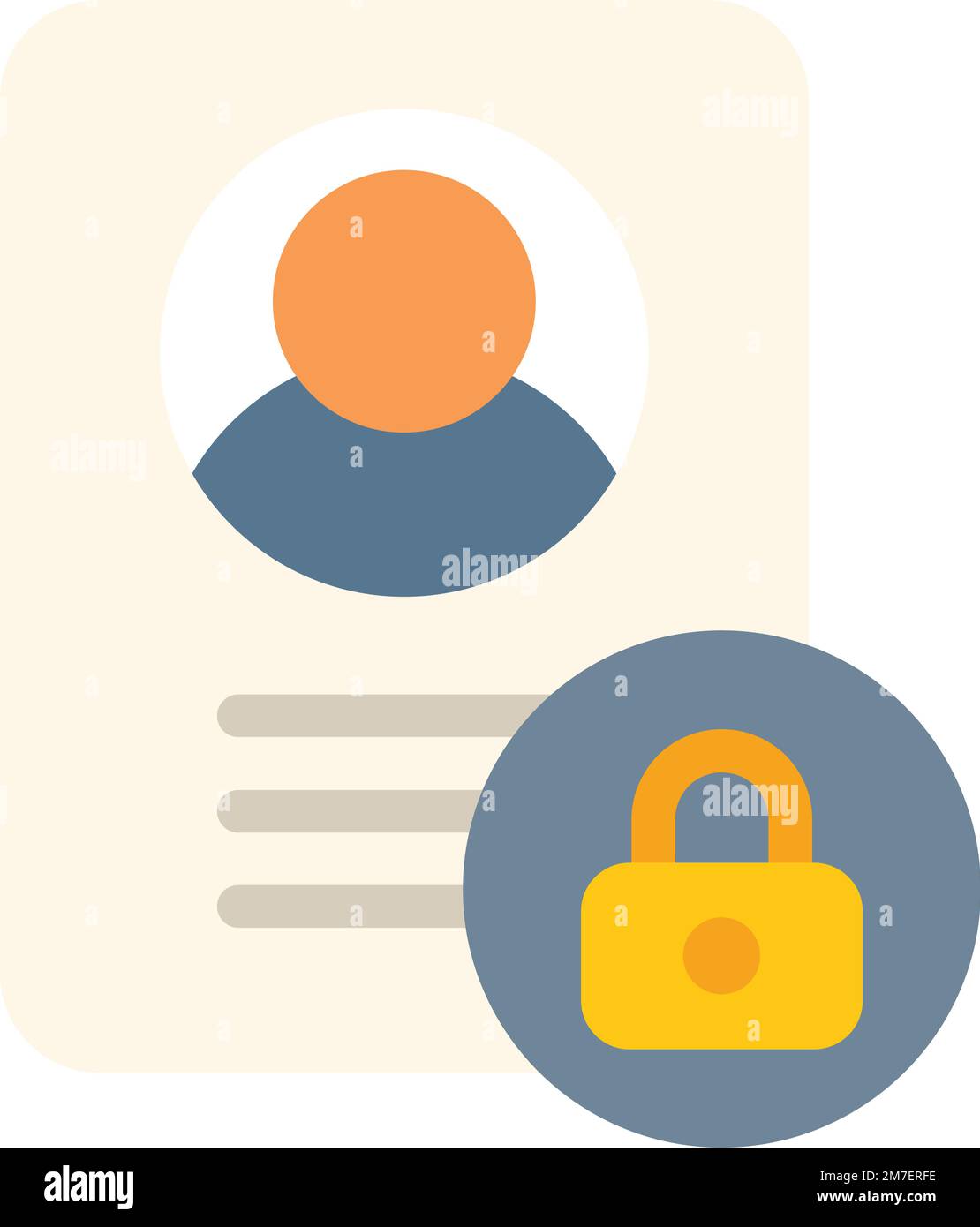 Data login icon flat vector. Computer privacy. Safe personal isolated ...