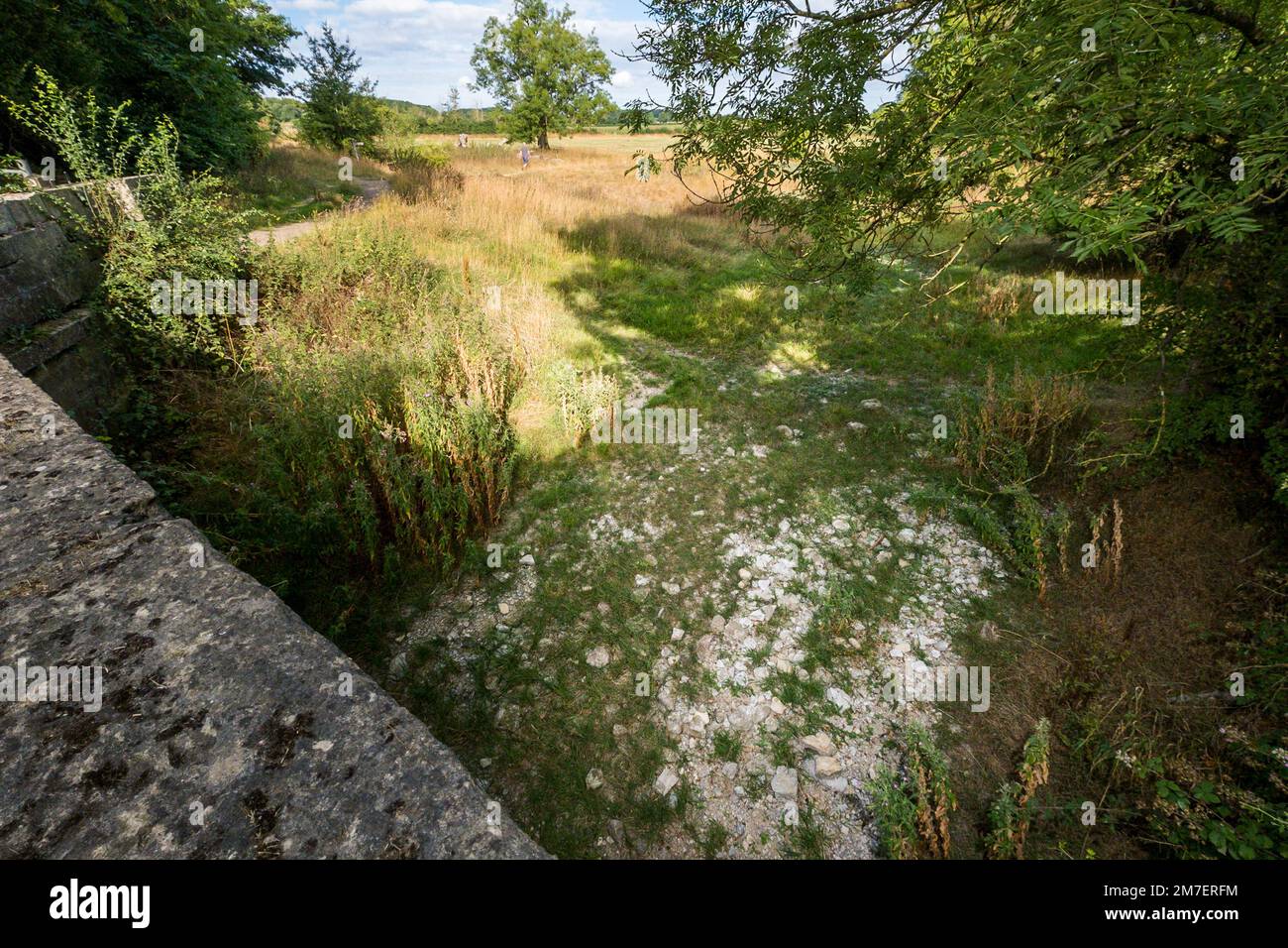 Kemble, Cirencester, UK. The dried up bed of The River Thames at Kemble ...