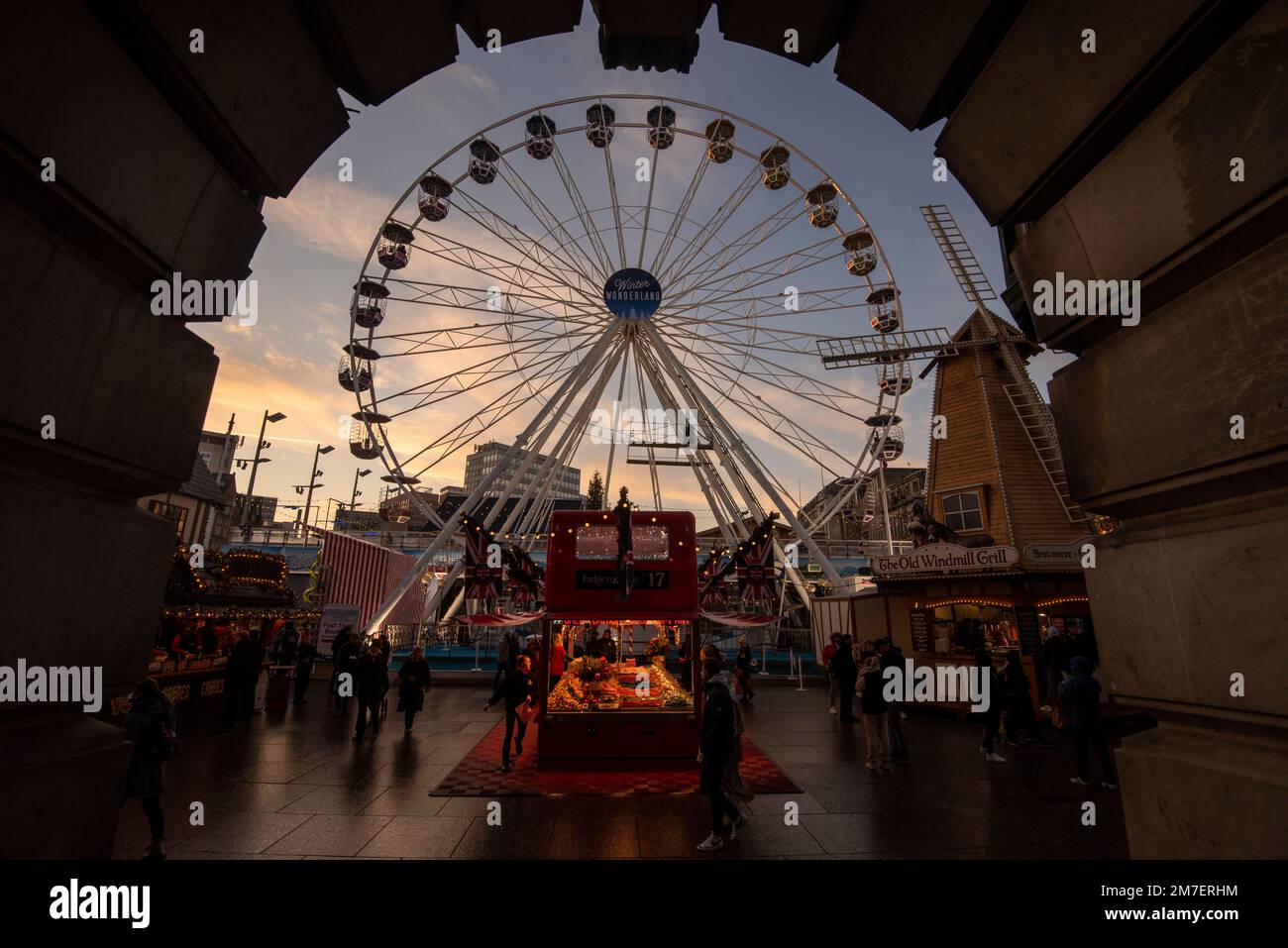 Sunset at the Winter Wonderland in Nottingham City, Nottinghamshire ...