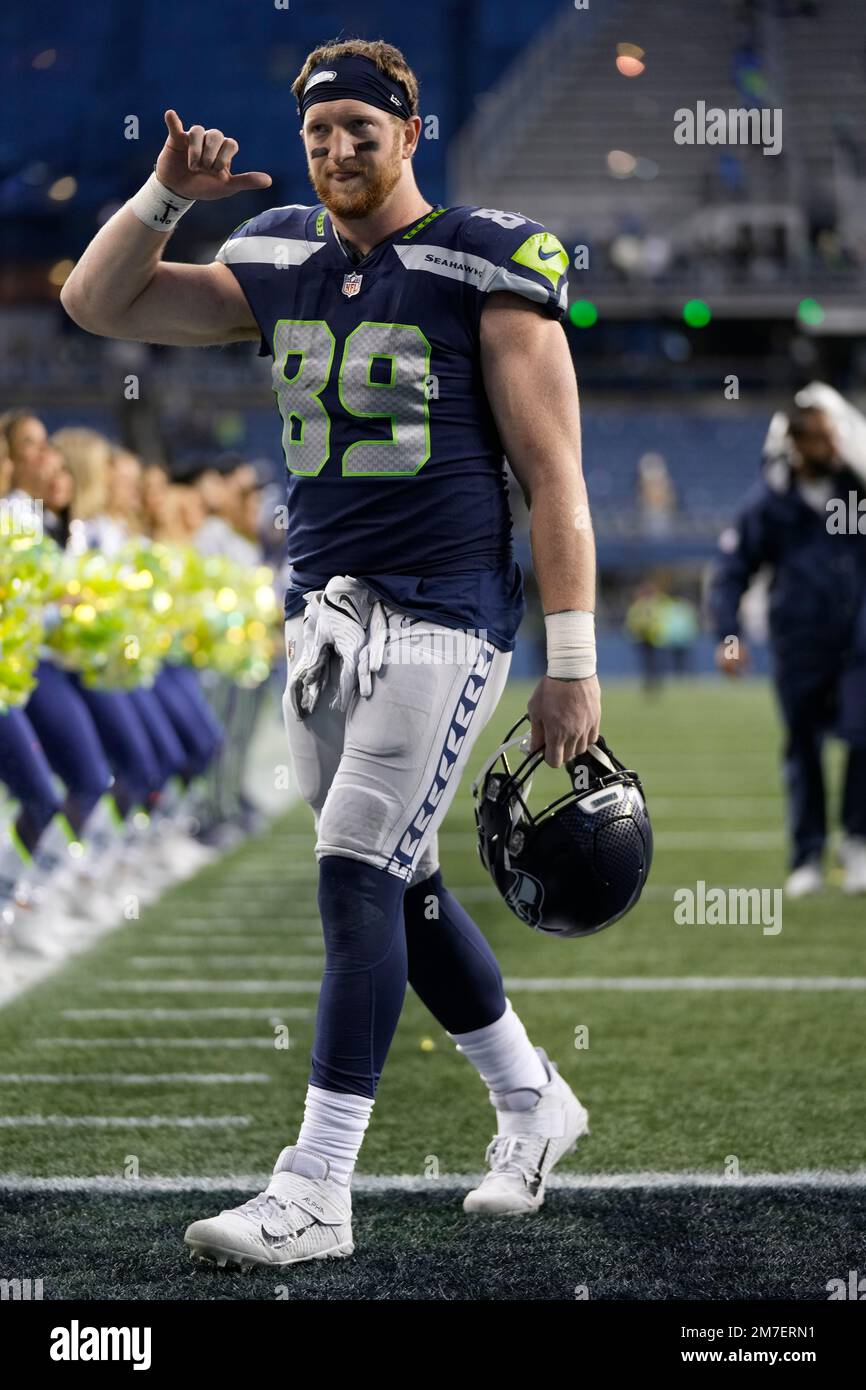 Seattle Seahawks tight end Will Dissly (89) during an NFL football game against the Carolina ...