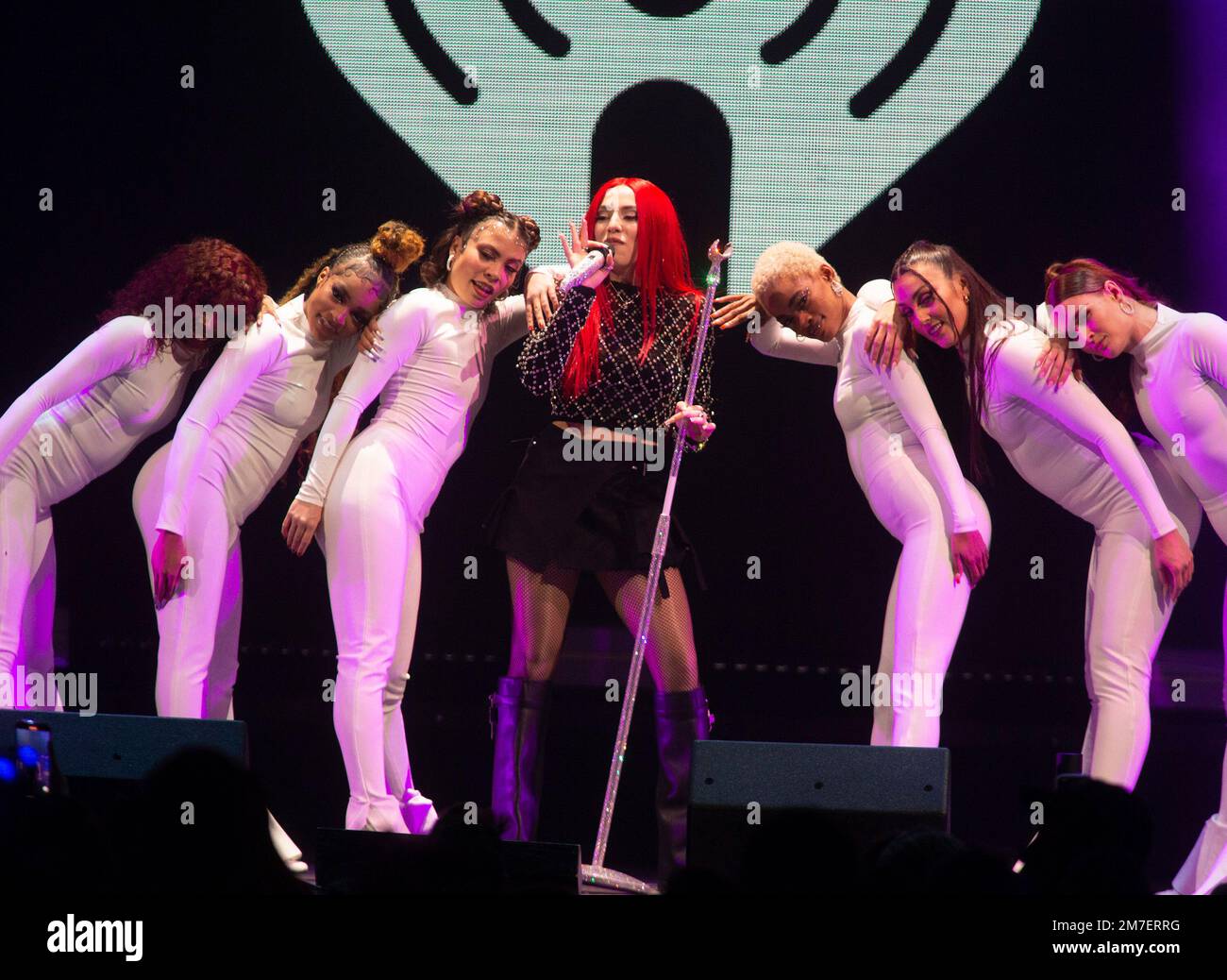 Ava Max performs in concert during Q102's iHeartRadio Jingle Ball at ...