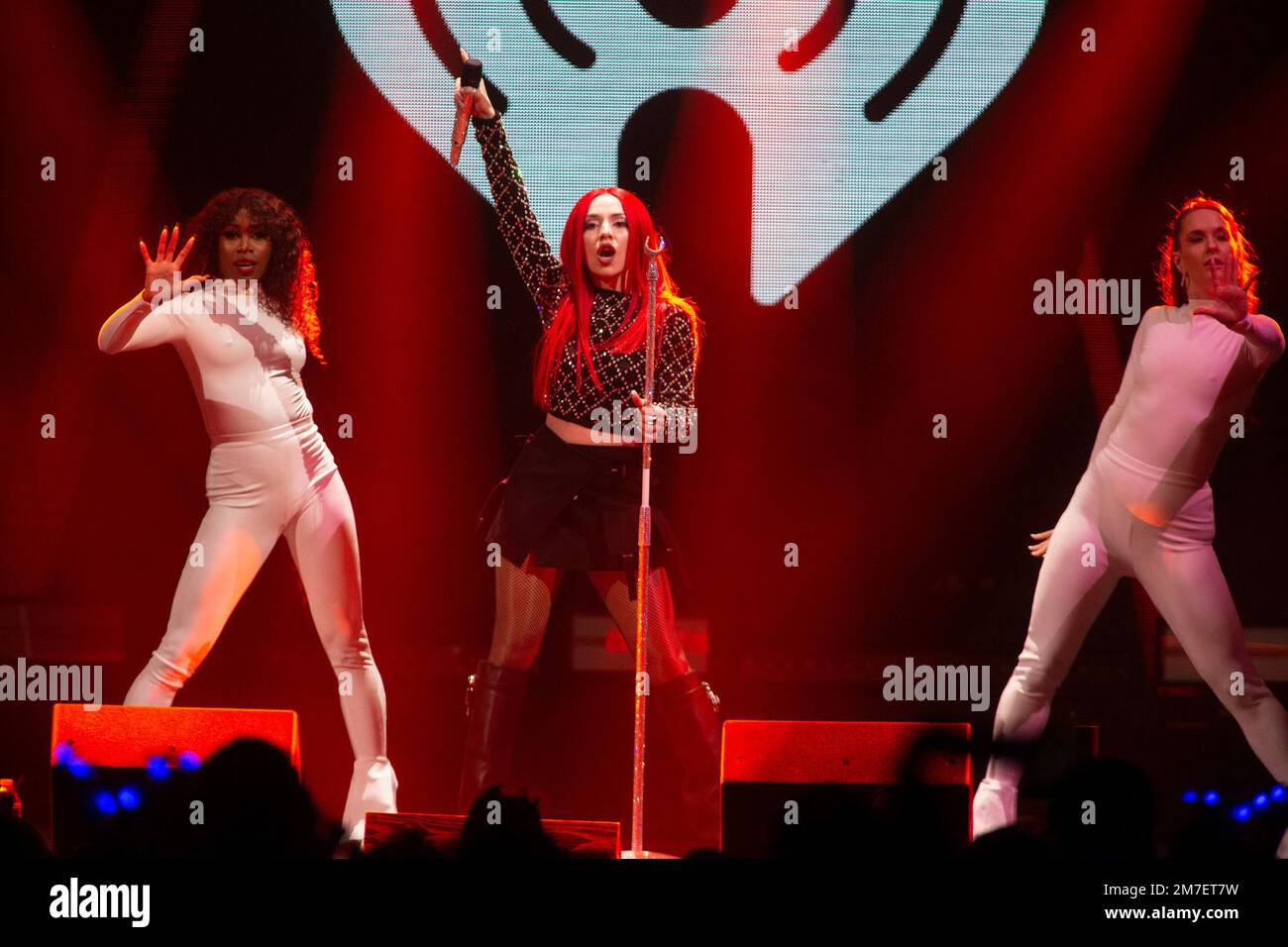 Ava Max performs in concert during Q102's iHeartRadio Jingle Ball at ...