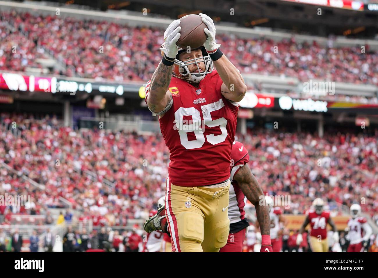 San Francisco 49ers tight end George Kittle (85) catches a touchdown ...