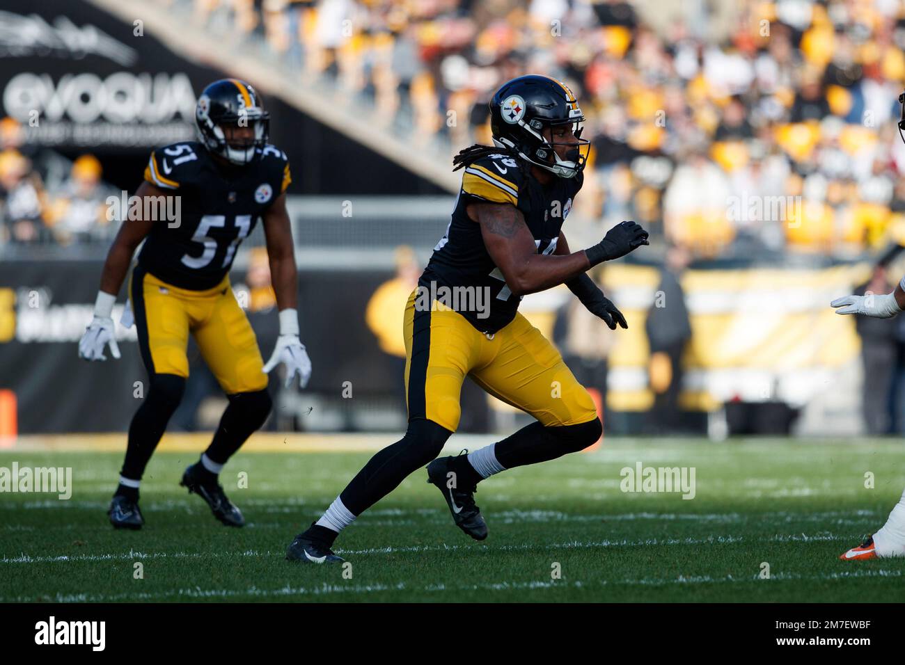 Pittsburgh Steelers linebacker Jamir Jones (48) defends during an NFL ...
