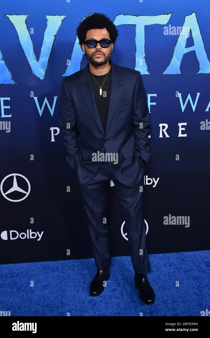 The Weeknd arrives at the U.S. premiere of "Avatar: The Way of Water ...
