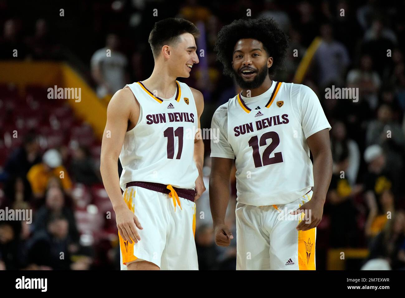 Arizona State guard Bobby Hurley (11) and guard Micah Burno (12) during ...