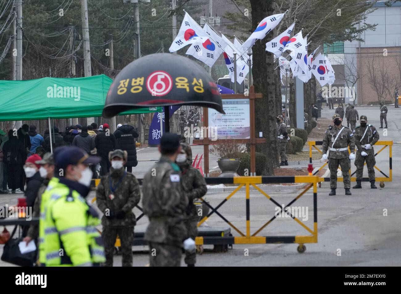 South Korean Army Soldiers Stand Guard After K Pop Band Btss Member